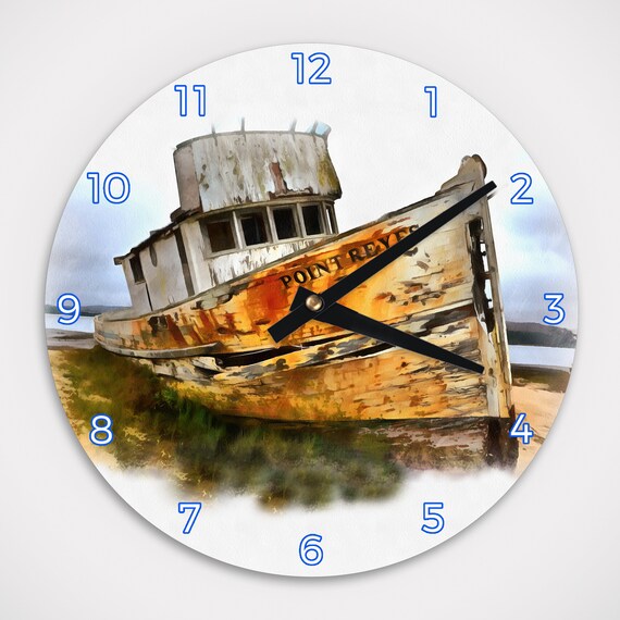 Stranded Boat Aluminum Round Wall Clock 8.125 Battery | Etsy