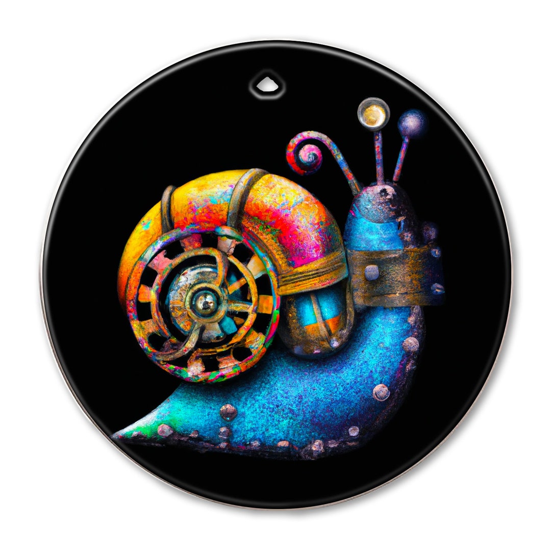 Steampunk Snail 2 Sided Ceramic Ornament - Snail - Steampunk ...