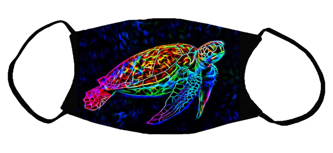 Sea Turtle Adult and Kids Face Mask - Elastic Straps - Replaceable ...