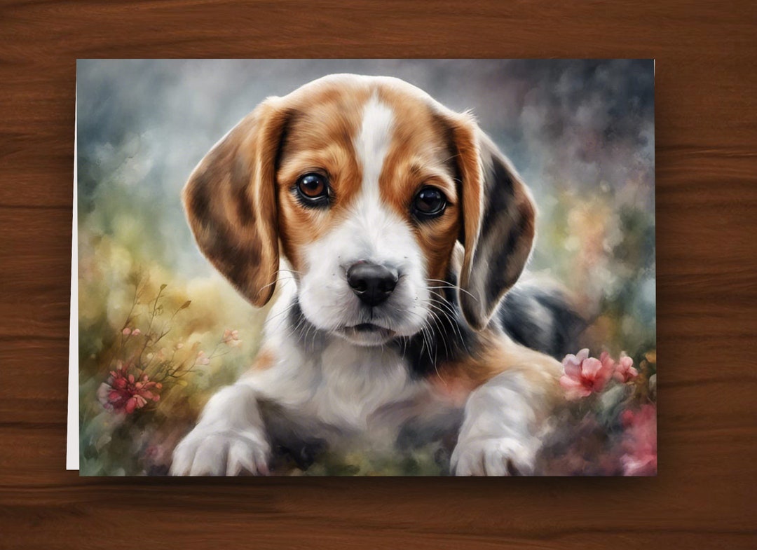 Beagle Card Set Group 1. Watercolor Dog Note Cards. Dog, Animals. Blank ...