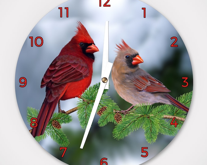 Cardinal Bird Signs, Bird Clocks, Bird Décor, Wildlife Signs, Cottage ...