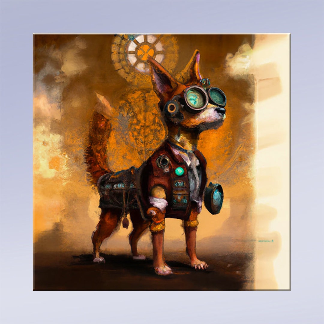 Steampunk Dog 6, Coaster, Mix and Match Images, Steampunk Coaster, Dog ...