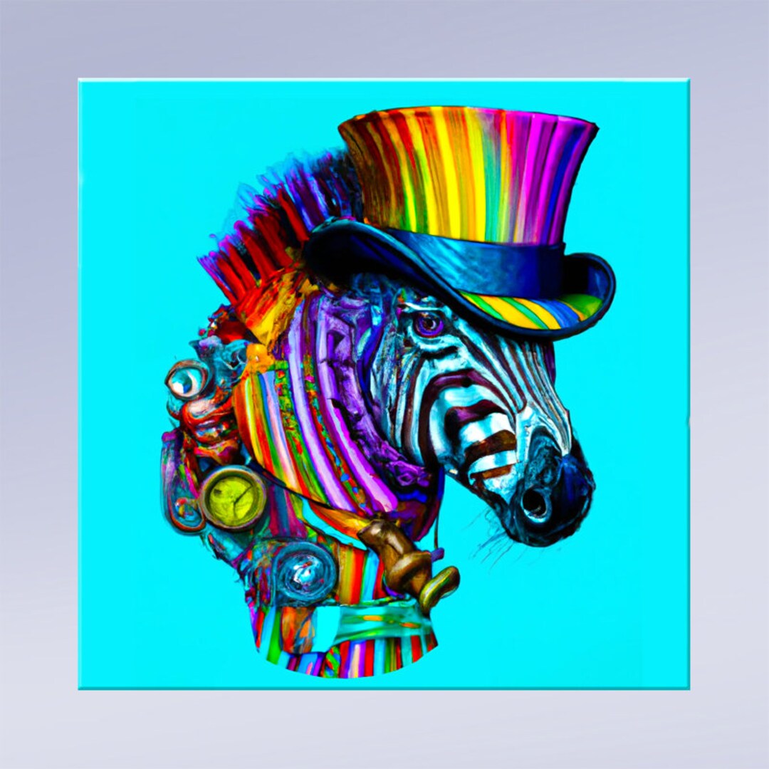 Steampunk Zebra 4, Coaster, Mix and Match Images, Steampunk Coaster ...