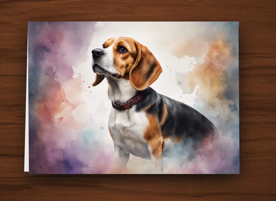Beagle Card Set Group 3. Watercolor Dog Note Cards. Dog, Animals. Blank ...