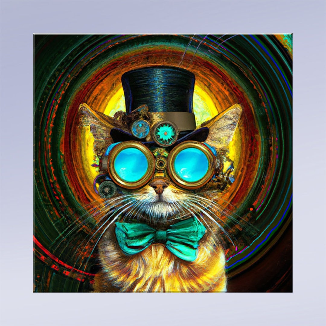 Steampunk Cat 3, Coaster, Mix and Match Images, Steampunk Coaster, Cat ...
