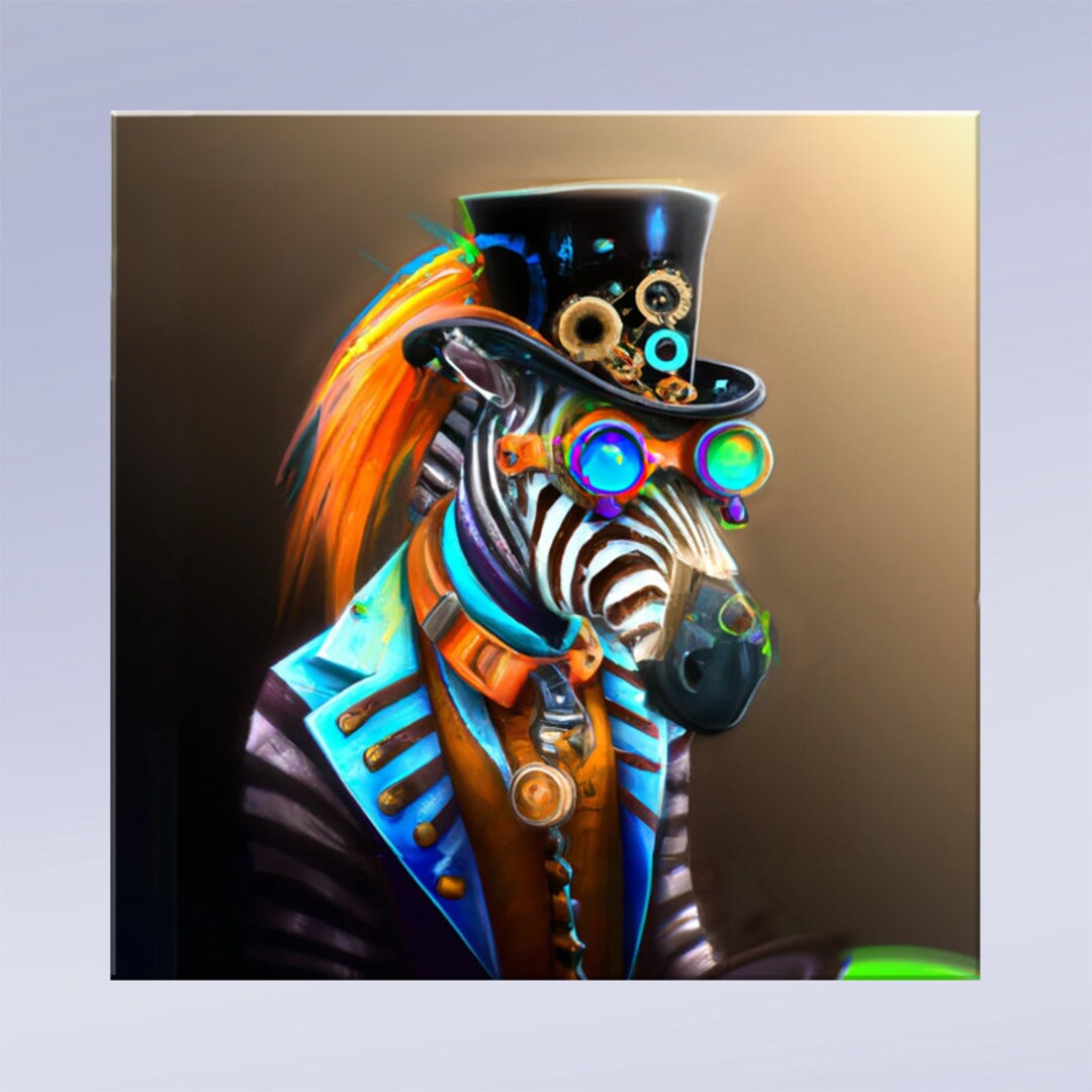 Steampunk Zebra 6, Coaster, Mix and Match Images, Steampunk Coaster ...