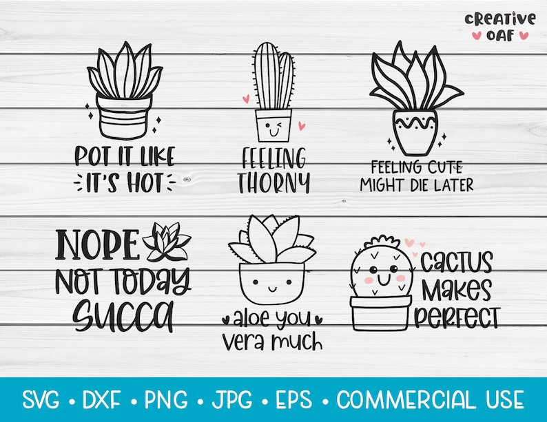 Plant Bundle SVG Vector Cutting Files. 6 Designs. Cute - Etsy