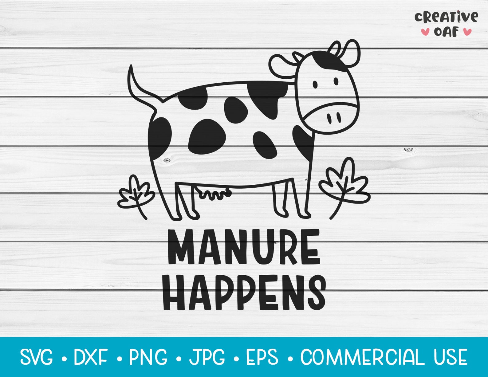 Manure Happens SVG Vector Cutting File. Cute Funny Cow Pun - Etsy UK