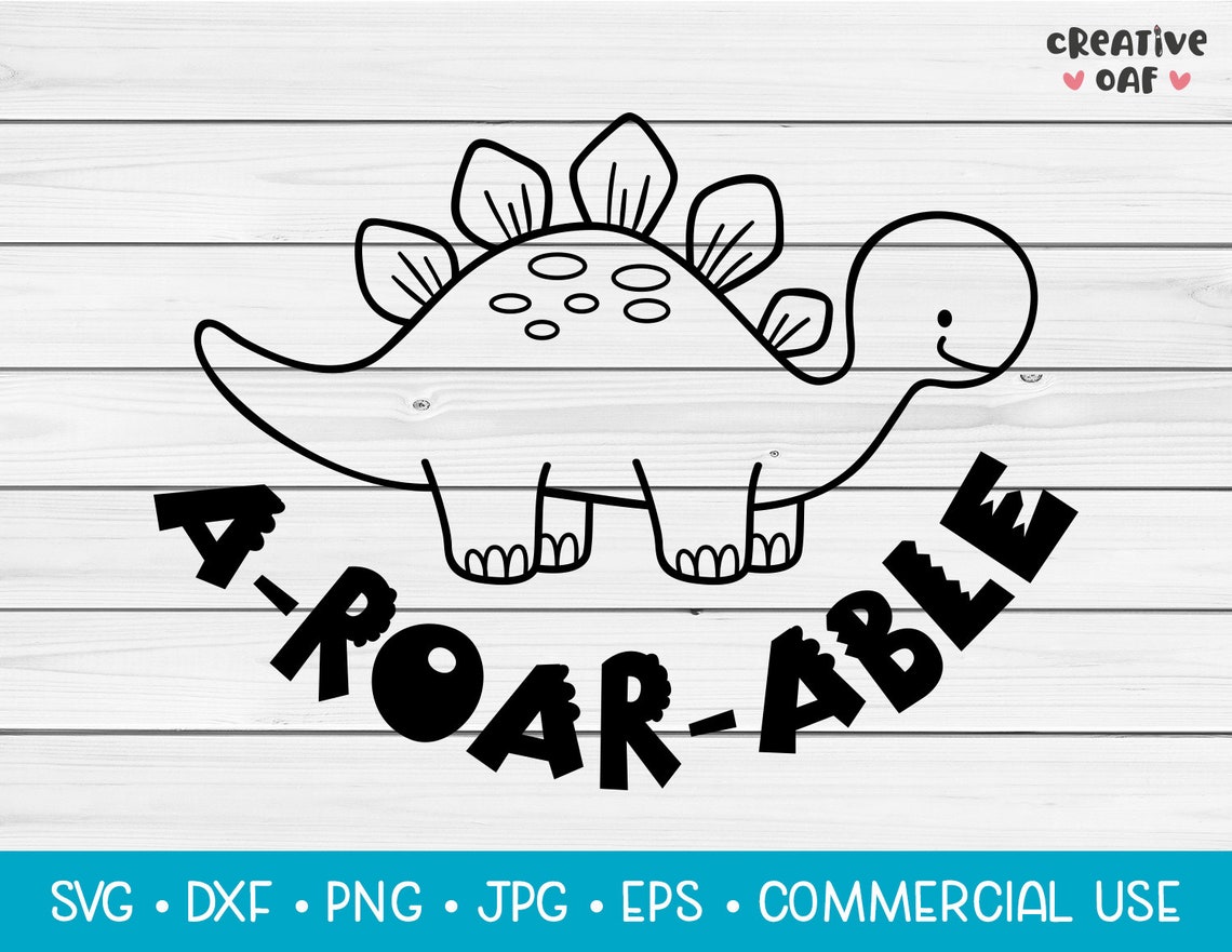 A-roar-able SVG Vector Cutting File. Cute Funny Dinosaur - Etsy