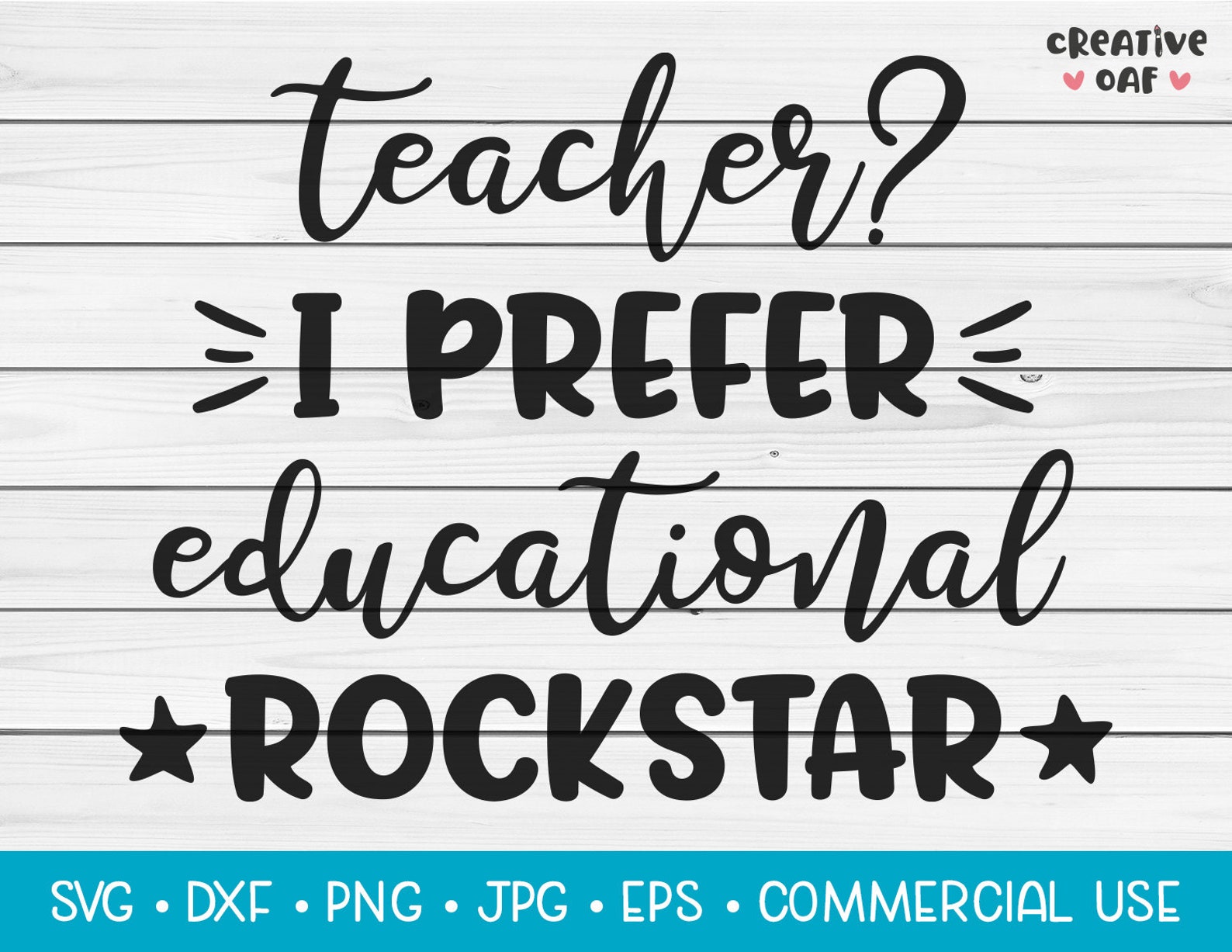 Teacher I Prefer Educational Rockstar SVG Vector Cutting - Etsy
