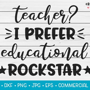 Teacher I Prefer Educational Rockstar SVG Vector Cutting File. Funny ...