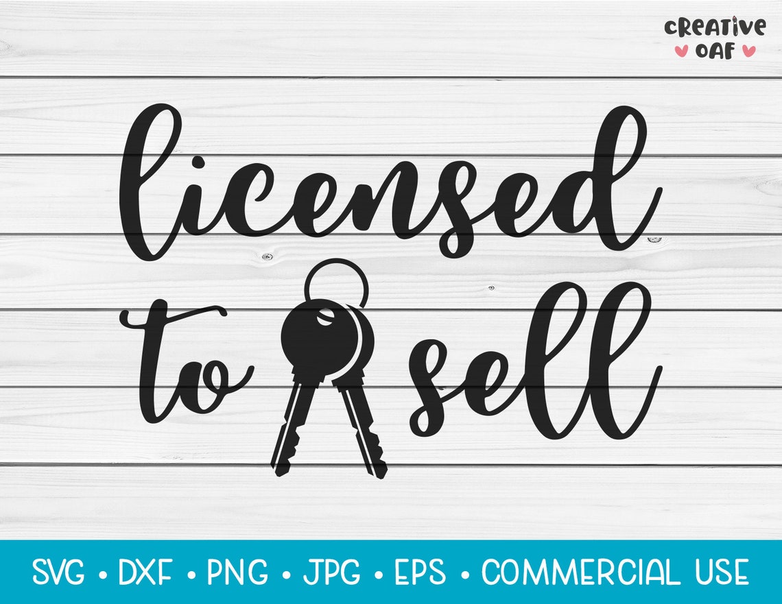 Licensed to Sell SVG Vector Cutting File. Realtor Real - Etsy UK