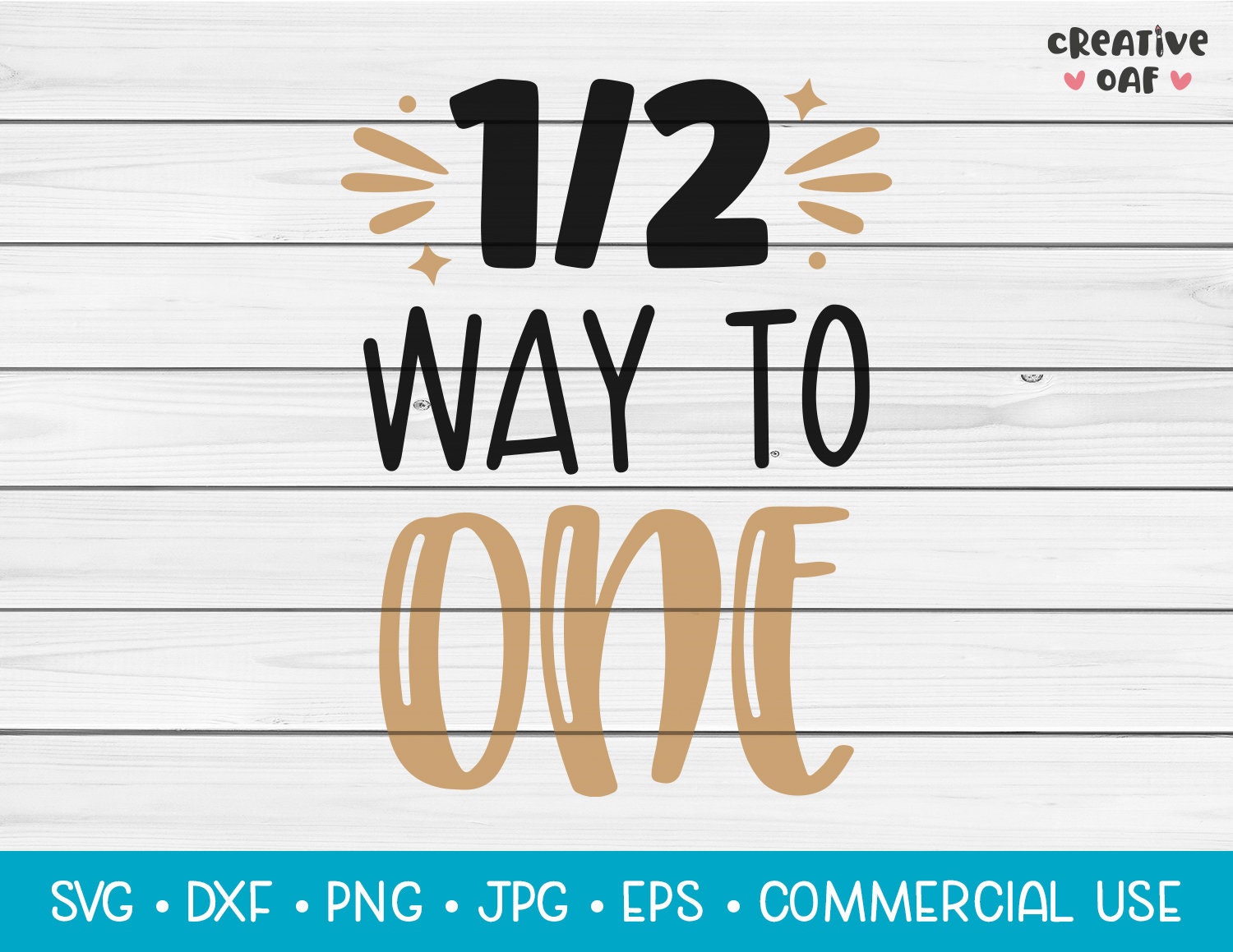 1/2 Way to One SVG Vector Cutting File. Cute Funny Halfway - Etsy UK