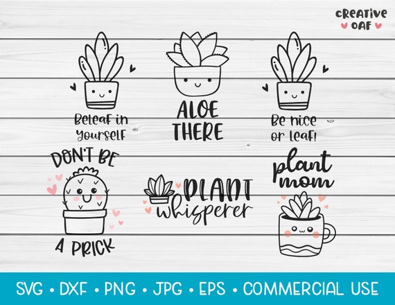 Plant Bundle SVG Vector Cutting Files. 6 Designs. Cute | Etsy