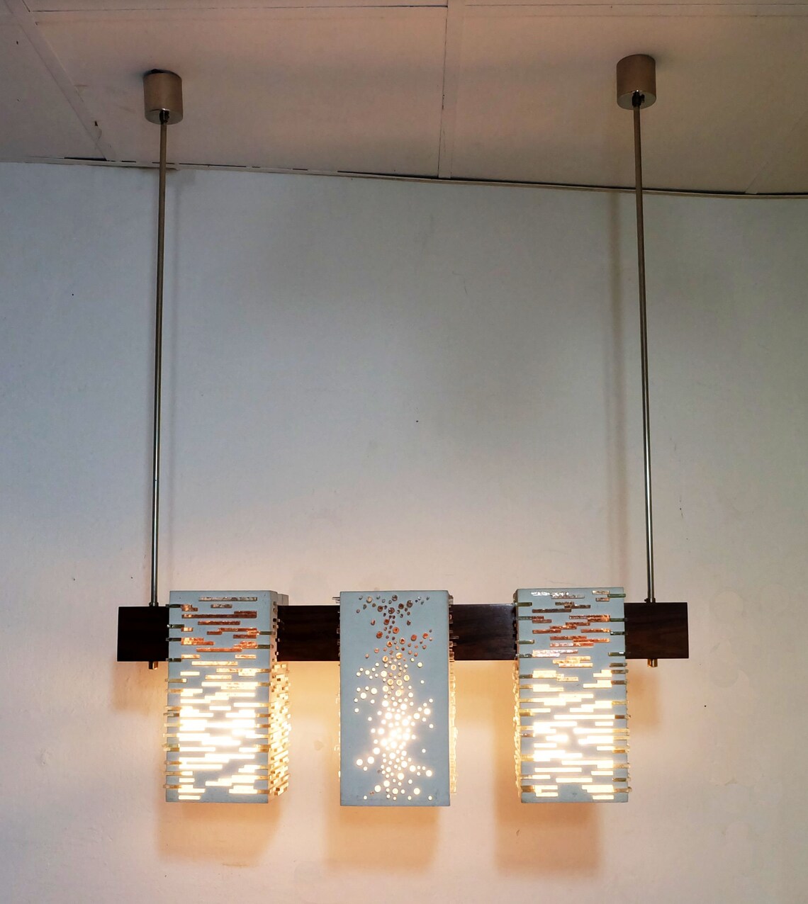 Extraordinary PENDANT LAMP Rosewood Glass 50s, 60s - Etsy