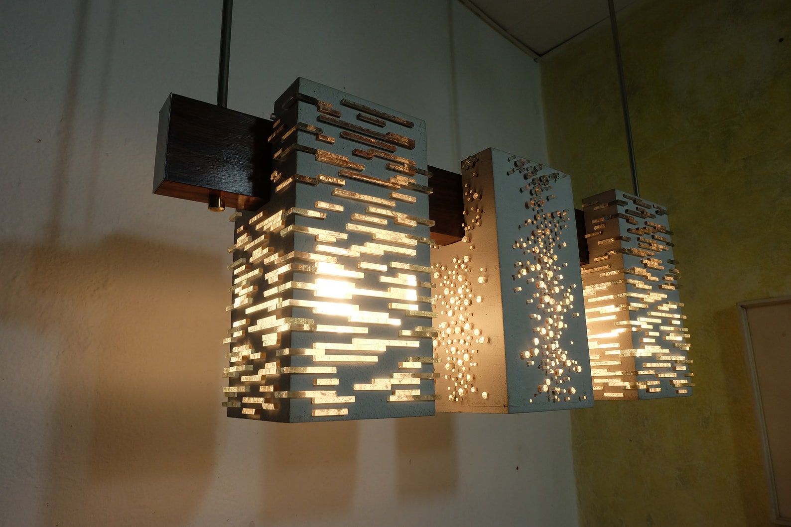 Extraordinary PENDANT LAMP Rosewood Glass 50s, 60s - Etsy