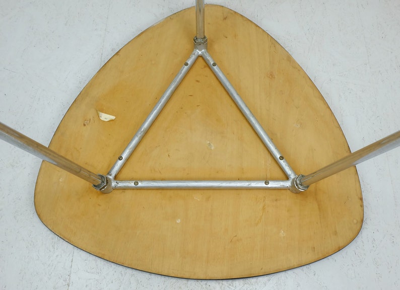 1950s Three-legged COFFEE TABLE With Formica Top and Slanted Chrome ...