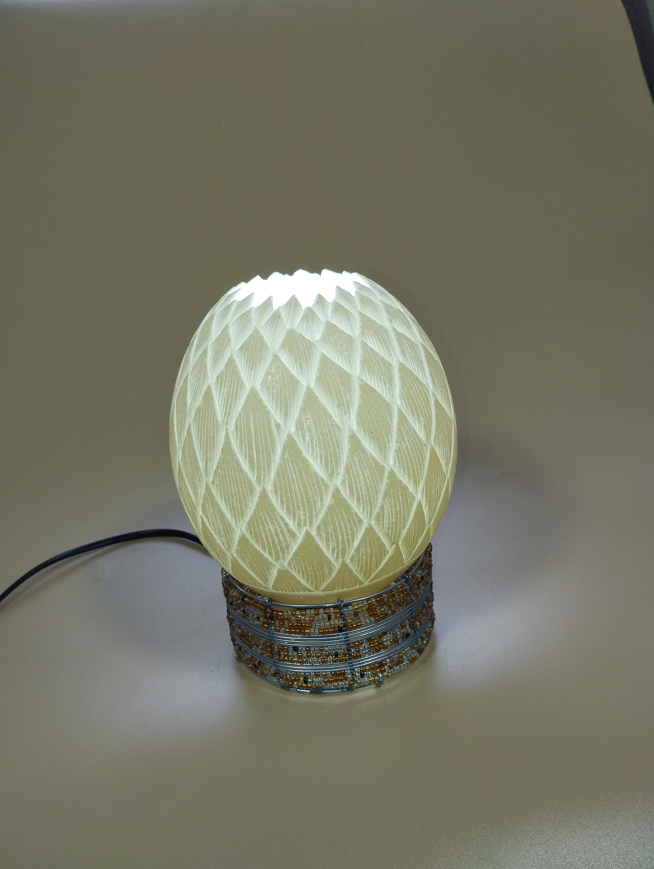 Ostrich Egg Shell Lamp, Pincushion Protea Flower, African Decor - Etsy