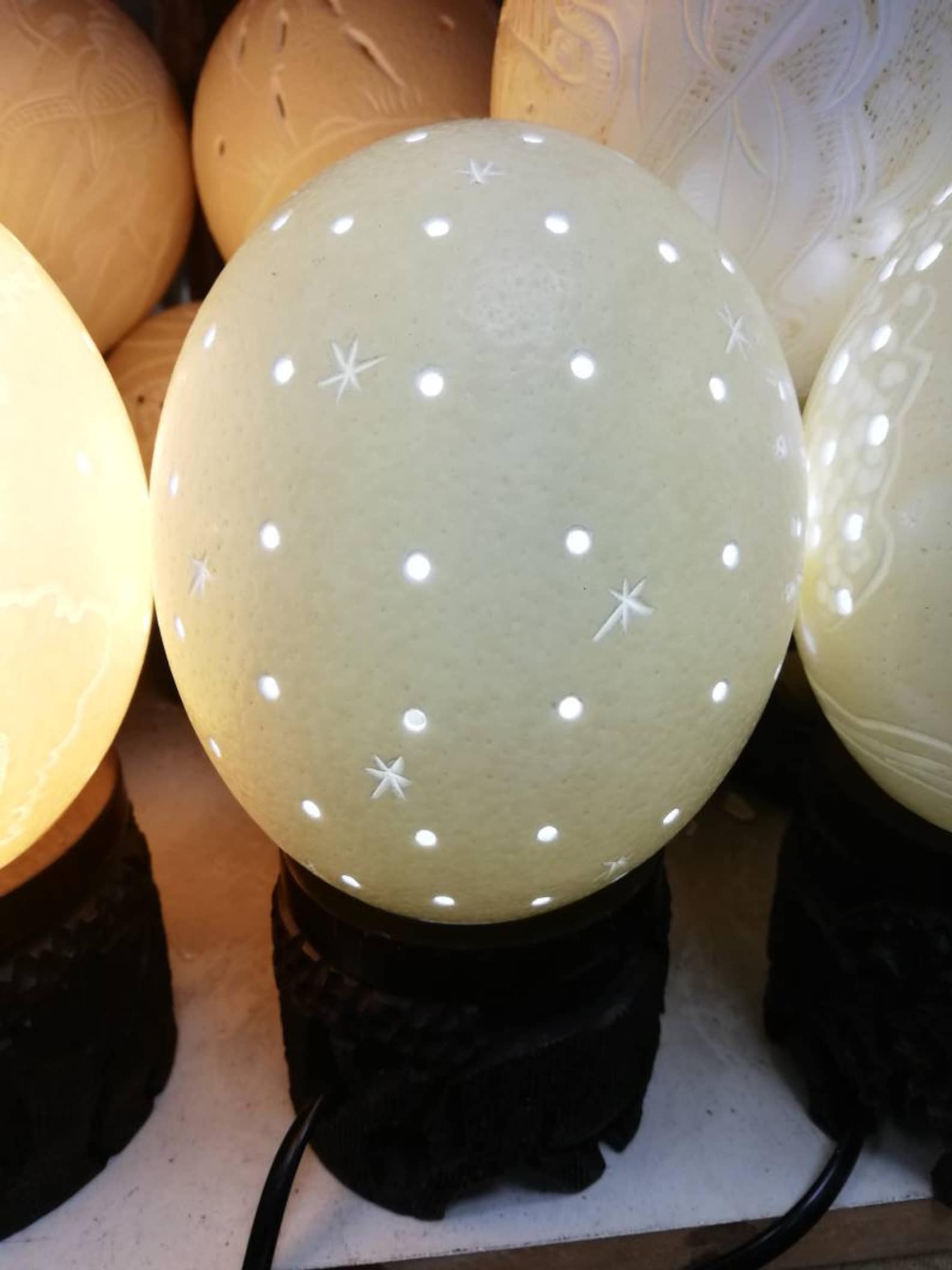 Ostrich Eggs Lighting Lampshades With Holes. Handmade South - Etsy