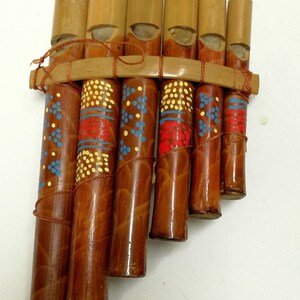 Bamboo Pan Flute Musical Wind Instruments. 6 Pipes Sound Original ...