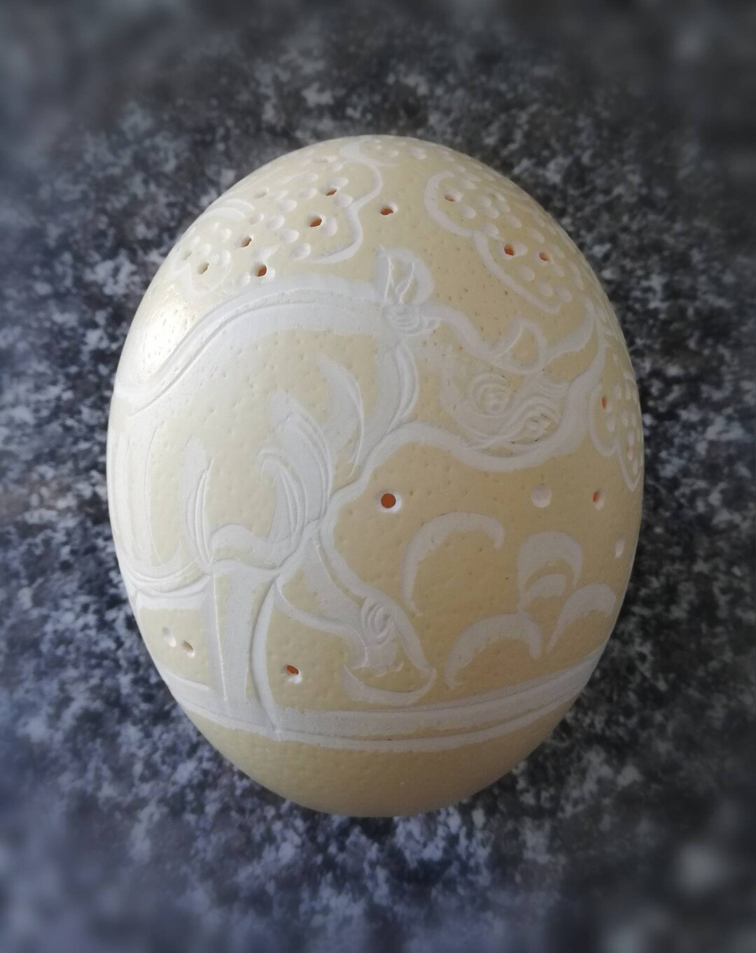 Rhino Carved Ostrich Egg Shell Lampshade. Unique African Lighting Gifts ...