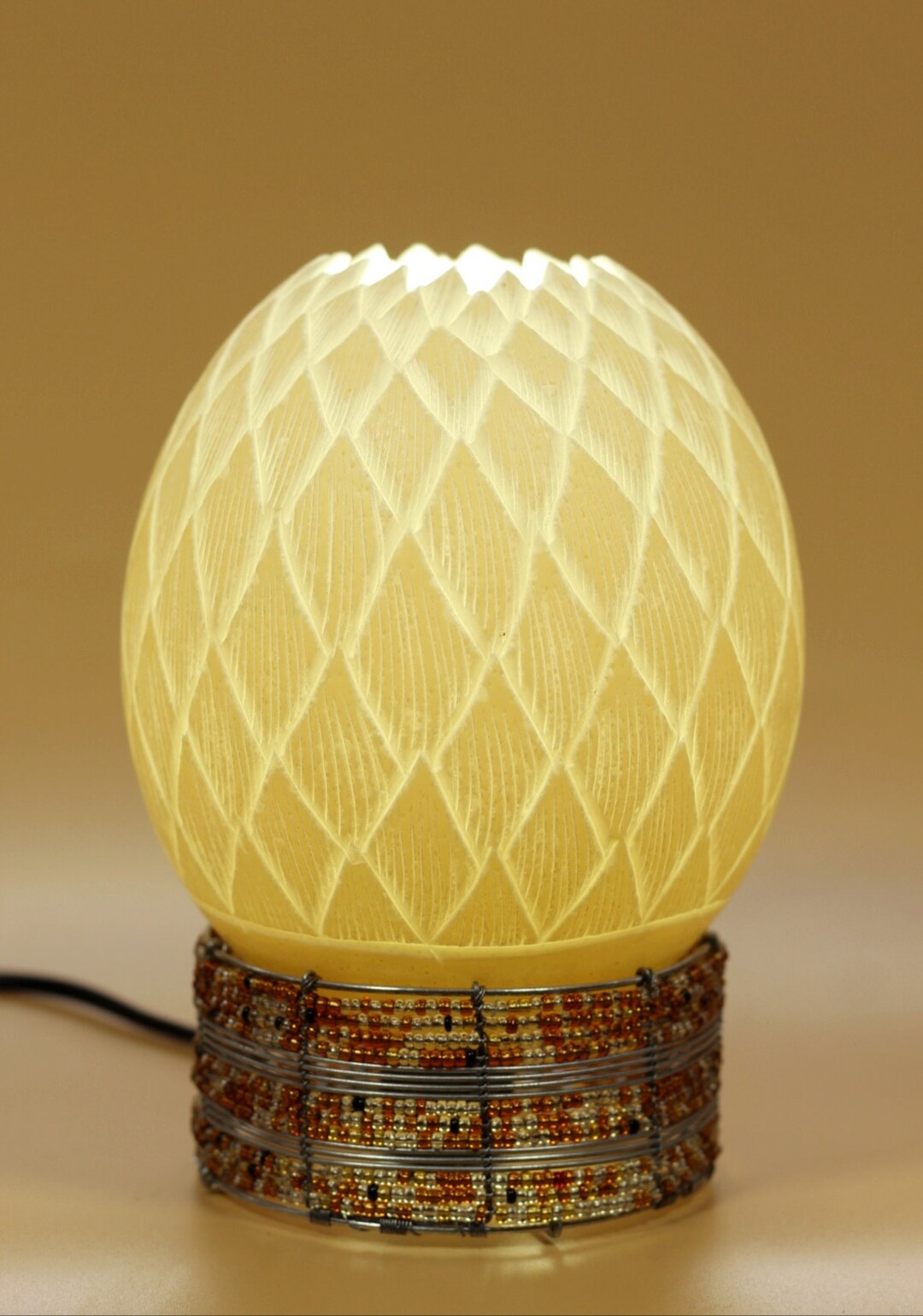 Ostrich Egg Shell Lamp, Pincushion Protea Flower, African Decor - Etsy