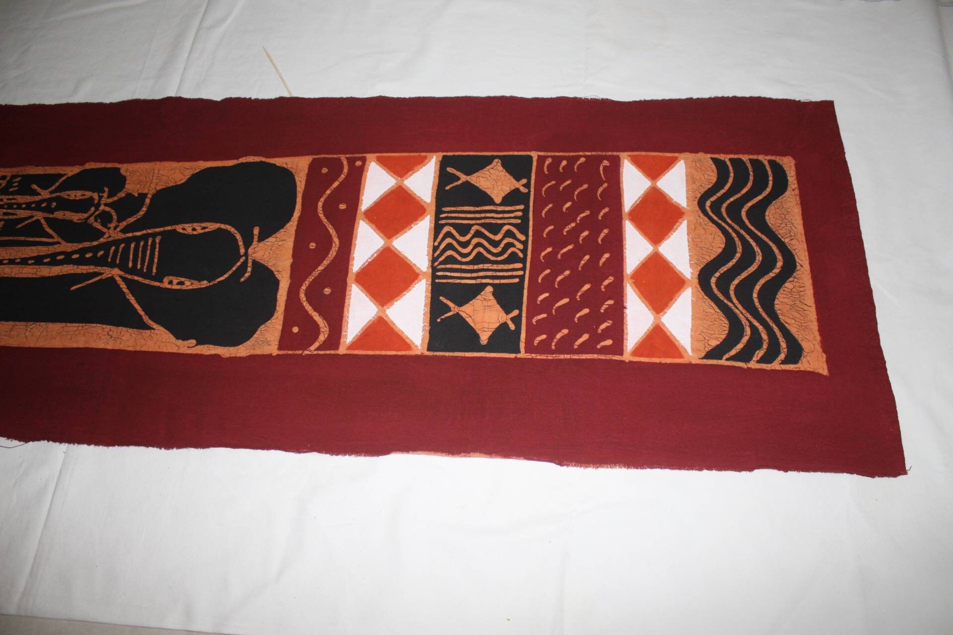 Elephant Themed Zimbabwean Batik Table Throw. Maroon Orange - Etsy