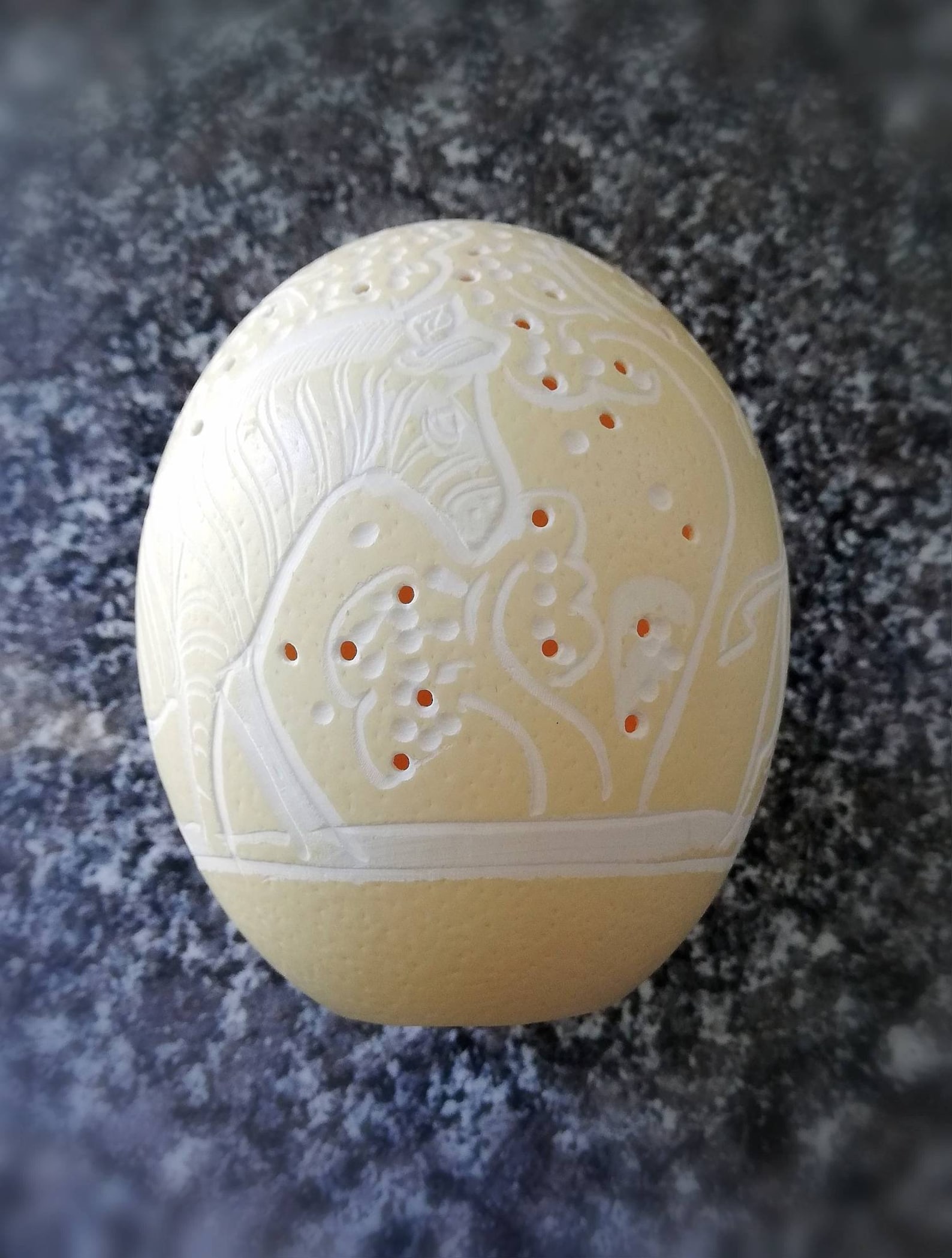 Rhino Carved Ostrich Egg Shell Lampshade. Unique African Lighting Gifts ...