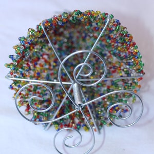 Beaded Wire Christmas Tree Ornament, Handmade Home Decor (25cm) - Etsy