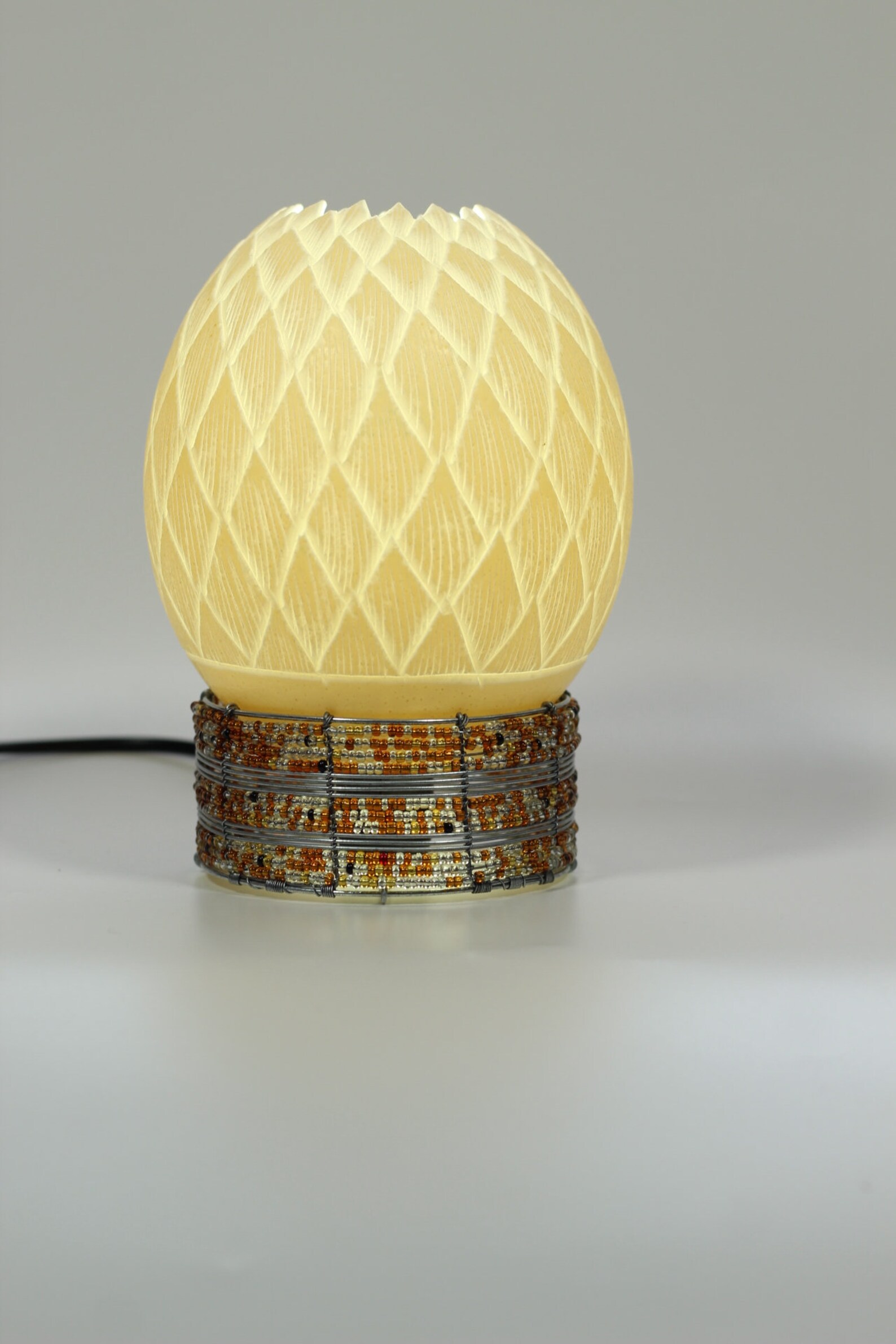 Ostrich Egg Shell Lamp, Pincushion Protea Flower, African Decor - Etsy