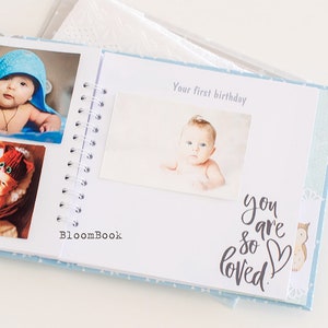 Personalized Baby Memory Book Boy, Baby Boy Photo Album, Scrapbooking ...