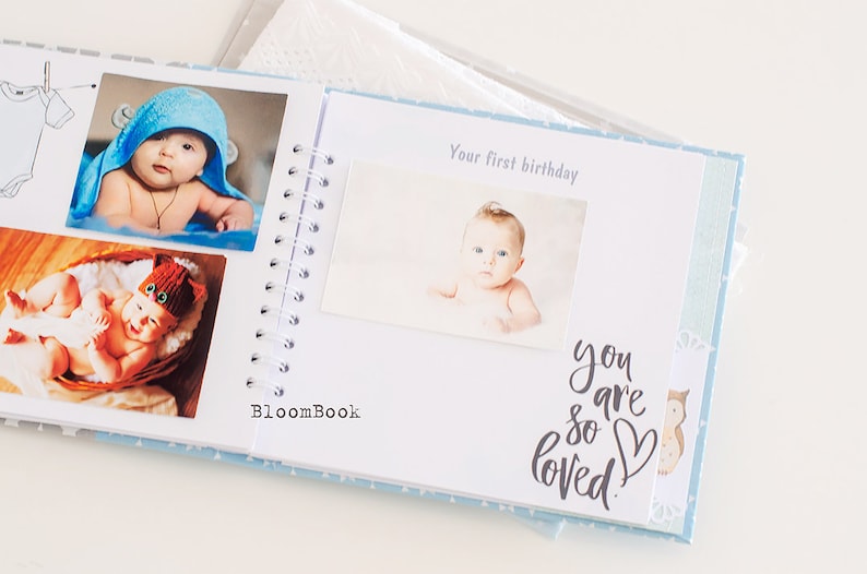 Personalized Baby Memory Book Boy, Baby Boy Photo Album, Scrapbooking ...