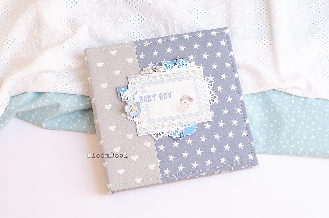 Personalized Baby Memory Book Boy, Baby Boy Photo Album, Baby Guest ...