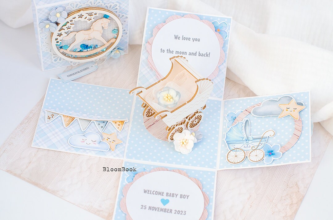 Exploding Box Baby Boy Explosion Box Birthday Boy Baptism - Etsy