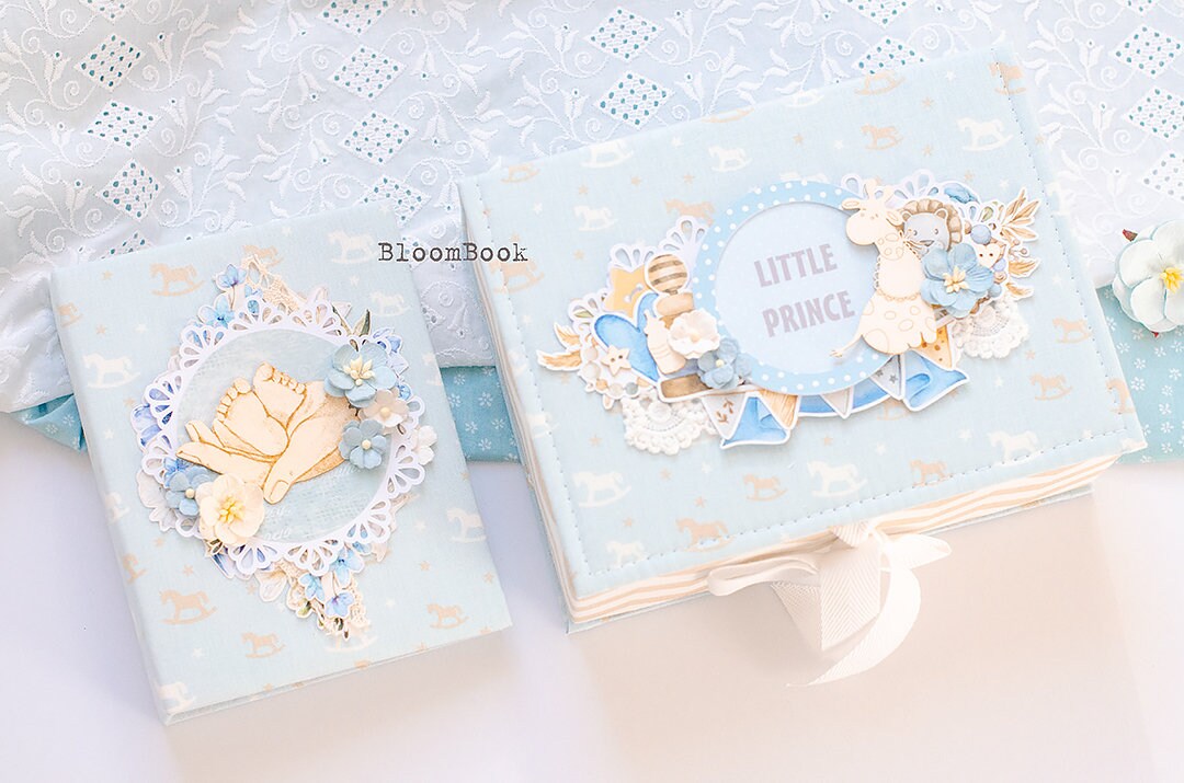 Set of Baby Boy Photo Album and Baby Memory Box Scrapbook - Etsy