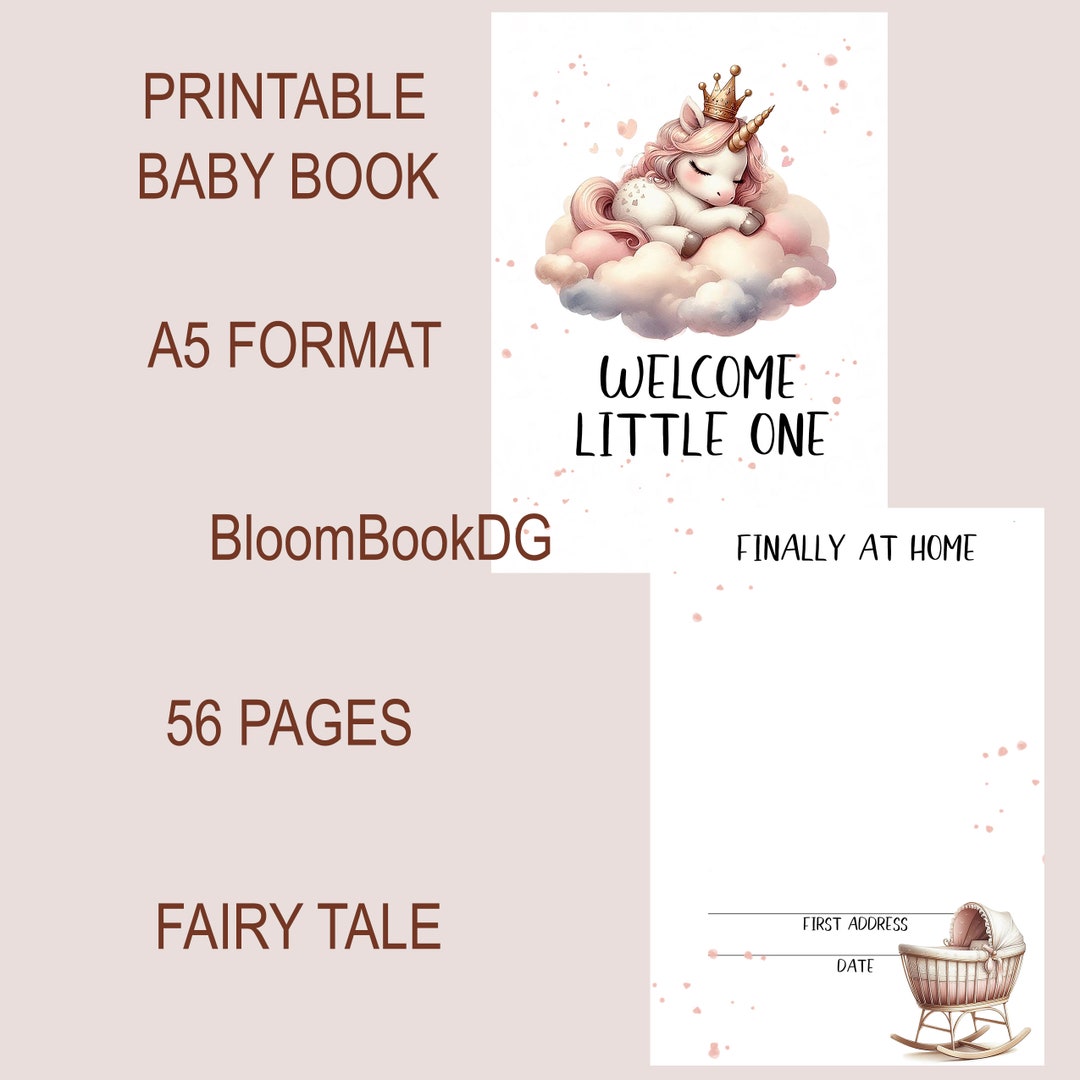 Unicorn Baby Book, Printable Baby Book Pages, Baby Book Jpeg, Baby ...