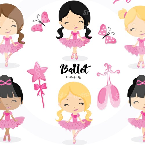 Ballet Digital Stamps Clipart - Etsy