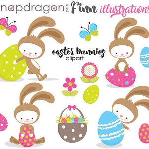 BUY5GET5 Easter Clipart, Easter Bunny Clipart, Easter Clip Art, Easter ...