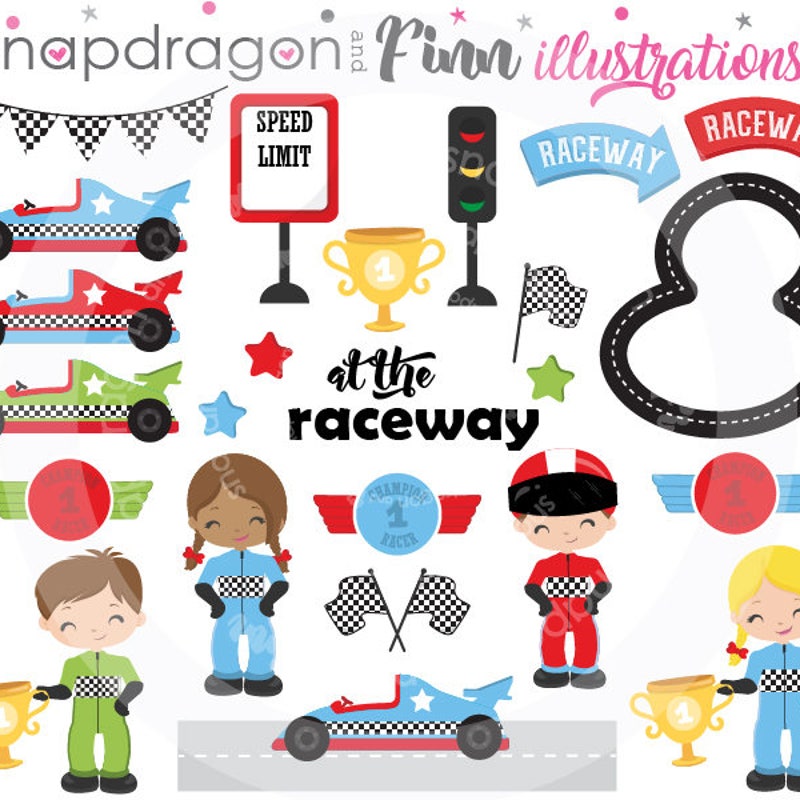 Race Cars Clip Art - Etsy
