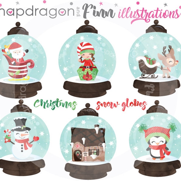 Snow Globes Clipart - Etsy