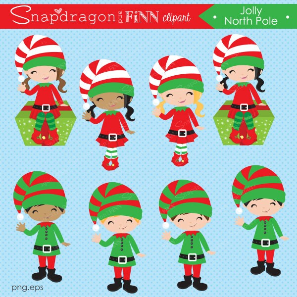 BUY5GET5 Christmas Clipart, Santa Clipart, Elf Clipart, Reindeer ...