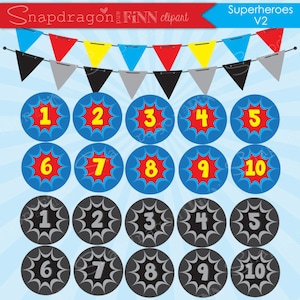 BUY5GET5 Superhero Boys Clipart, Hero Clipart, Superhero Vector Clipart ...