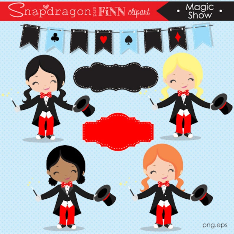 BUY5GET5 Magic Clipart, Magic Show Clipart, Magician Clipart, Magic Boy ...
