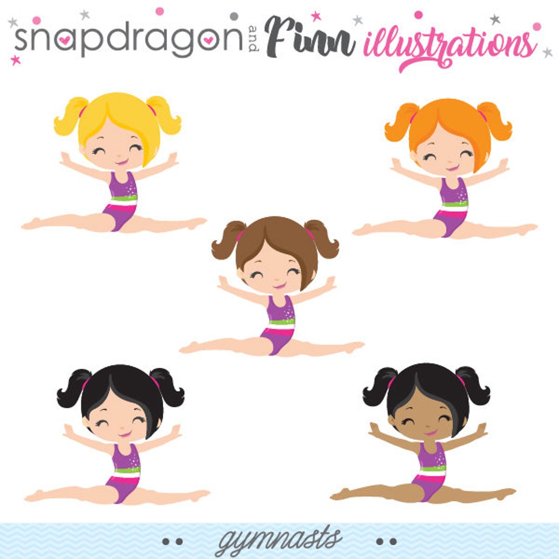 BUY5GET5 Gymnastics Clipart Gymnast Clip Art Tumbling | Etsy