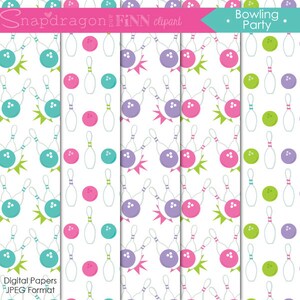 BUY5GET5 Bowling Clipart, Bowling Party Clipart, Bowling Kids Clip Art ...