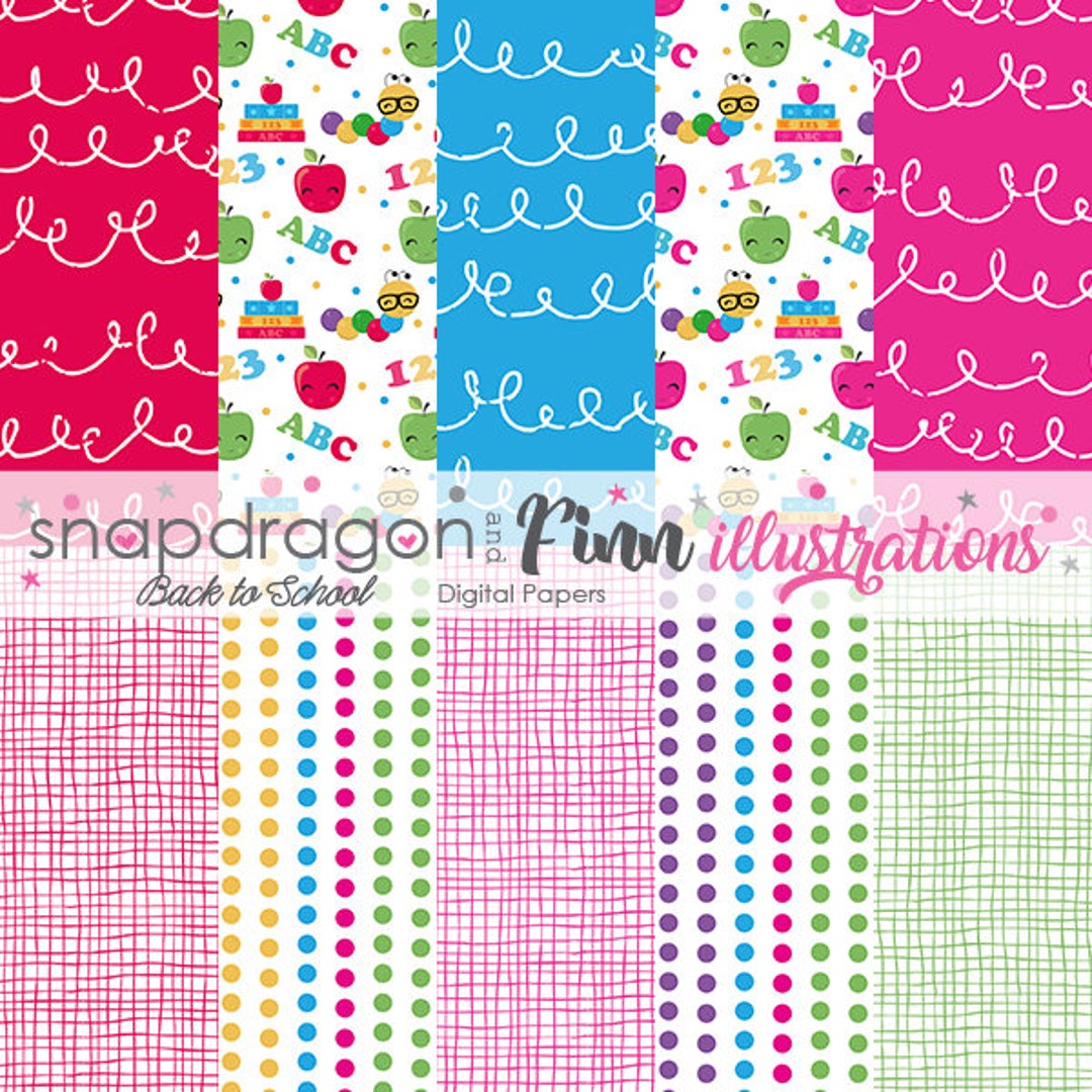 BUY5GET5 School Digital Papers, Back to School Papers, ABC Digital ...