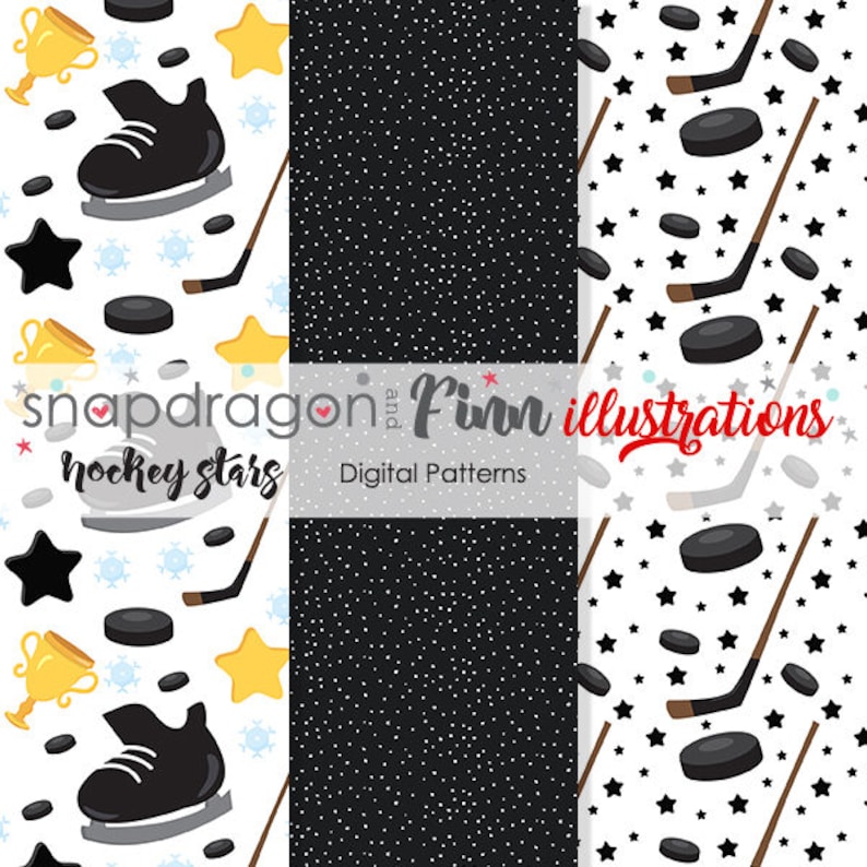 BUY5GET5 Hockey Digital Papers Hockey Stick Paper Skating - Etsy