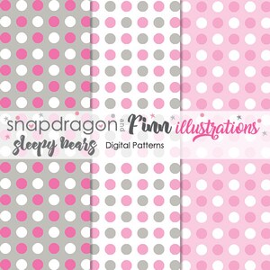 BUY5GET5 Sleepy Bears Digital Papers, Cute Bear Pattern, Patchwork ...