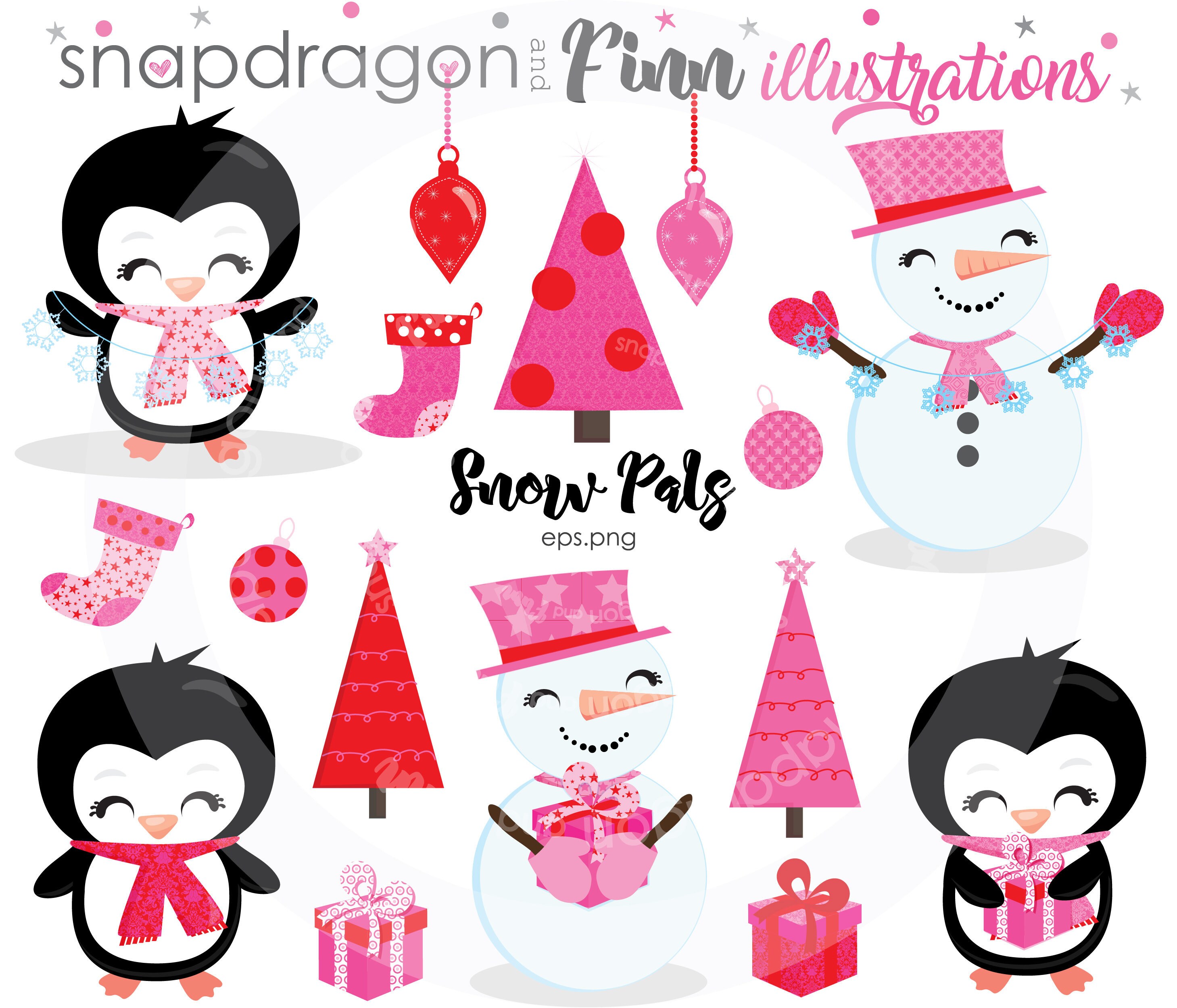 Ice Skating Snowman Clipart Freebie