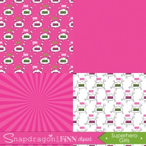 BUY5GET5 Pink Superhero Girl Clipart, Girl Superhero, Speech Bubble ...